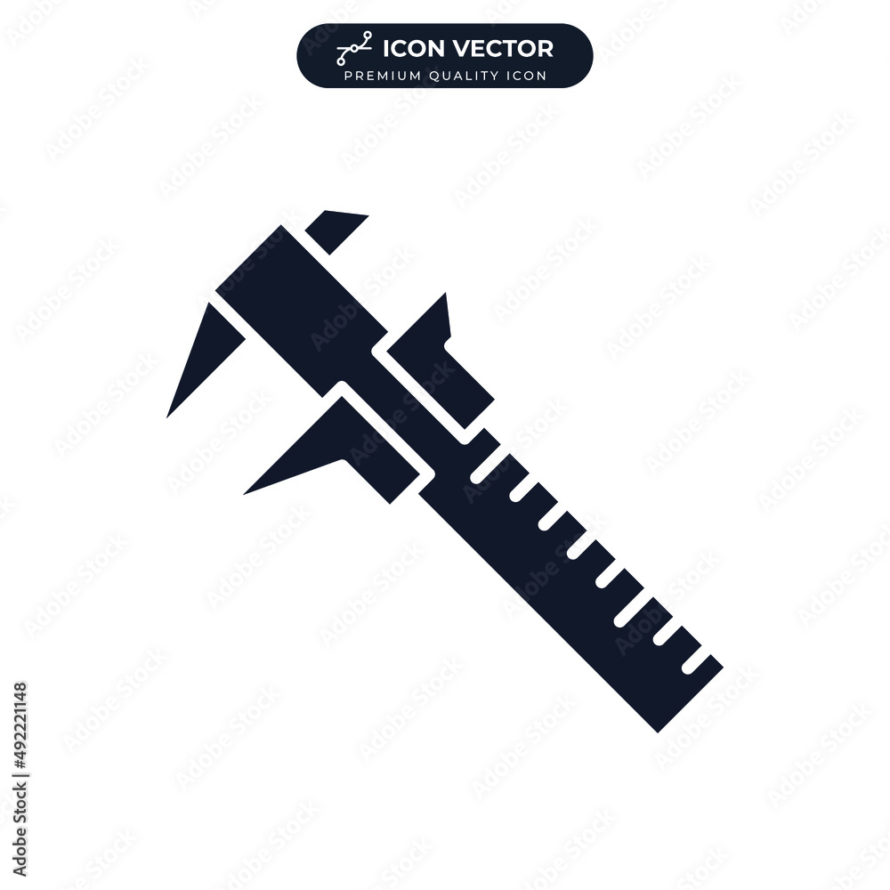 caliper metrology icon symbol template for graphic and web design ...