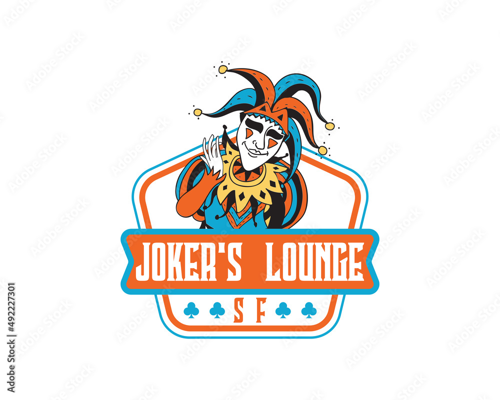 Joker Mascot Logo Design Template Stock Vector | Adobe Stock