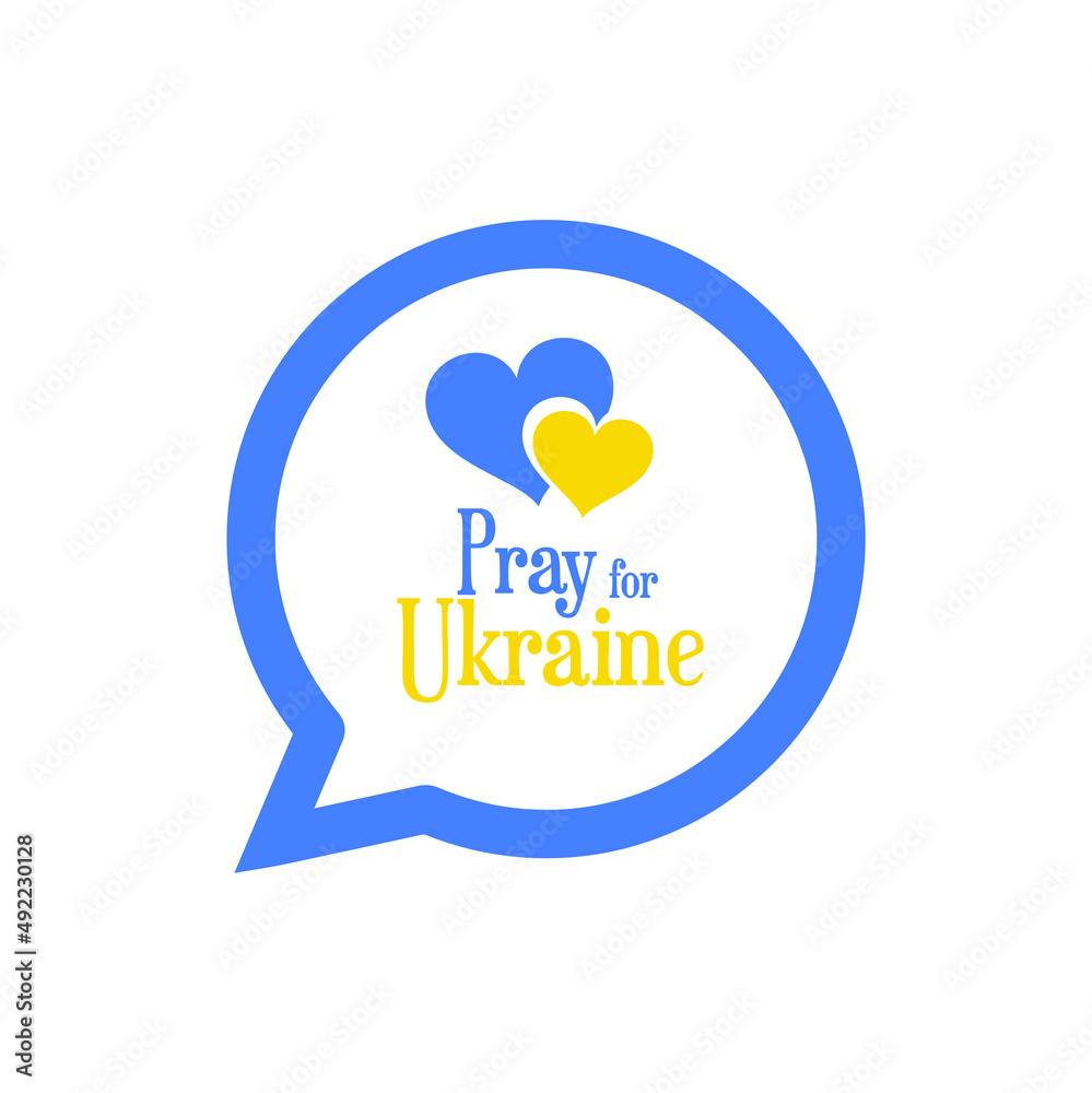 pray for ukraine sign on white background Stock Vector | Adobe Stock