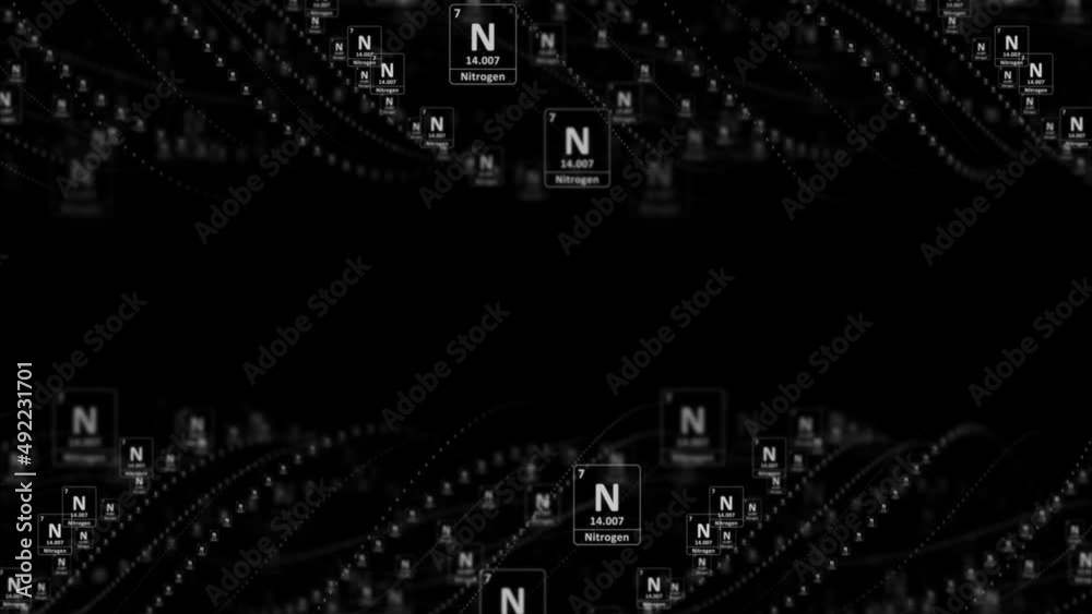 NITROGEN Molecule Symbol, Chemistry Periodic Table, Animation ...
