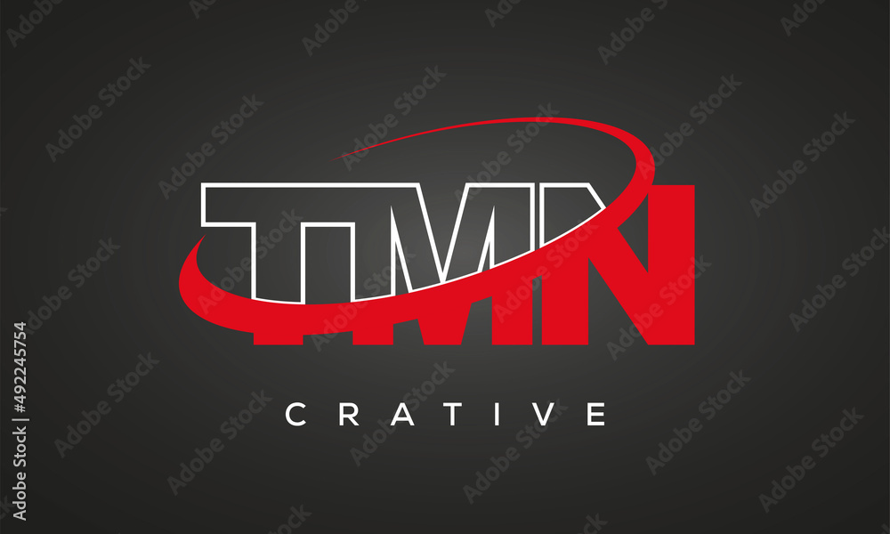 TMN creative letters logo with 360 symbol vector art template design ...