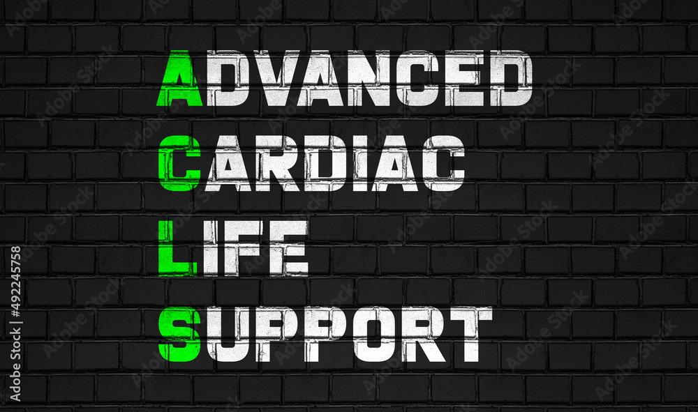 Advanced cardiac life support (ACLS) concept,healthcare abbreviations ...