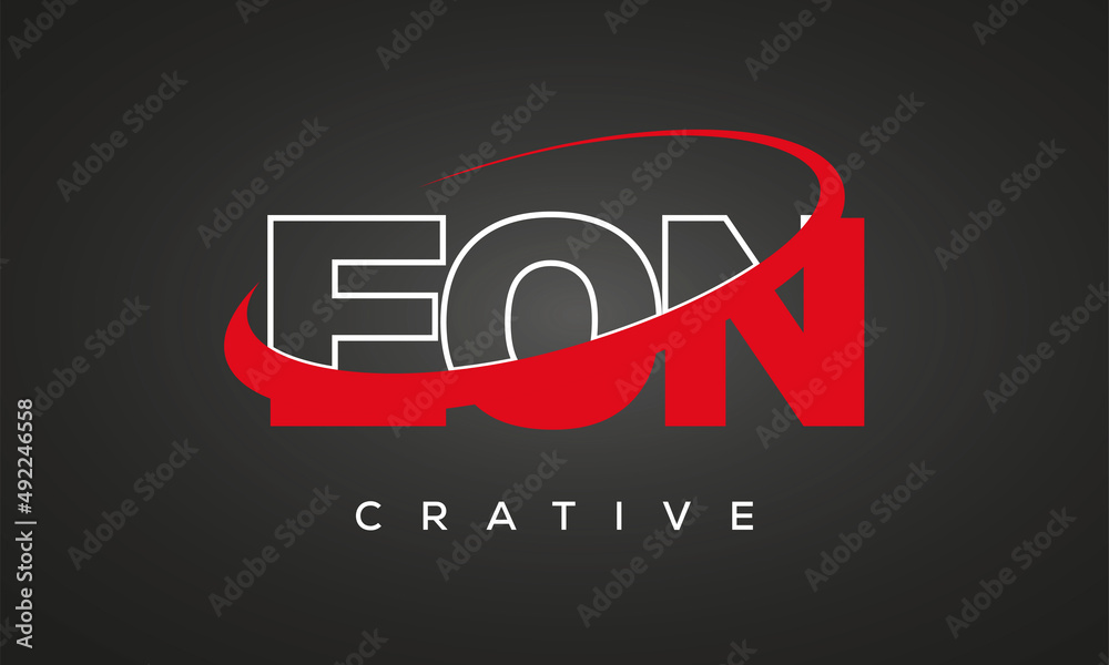 EON creative letters logo with 360 symbol vector art template design ...