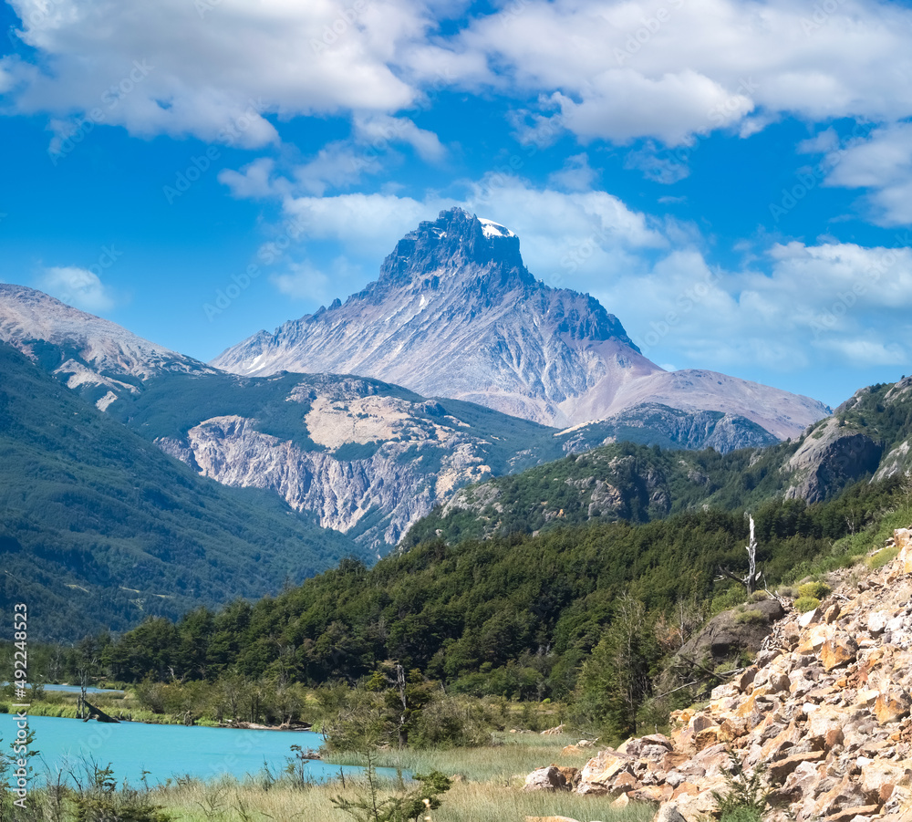 View of the Cerro Castillo from the carretera Austral (Southern Way ...