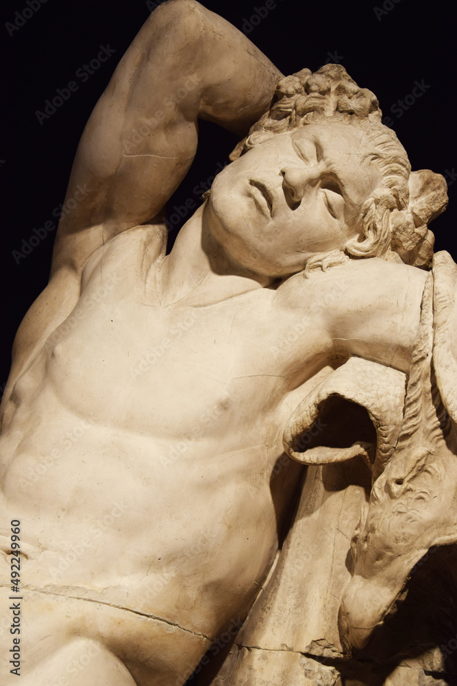 Sleeping Satyr by formatore romano, plaster mold from original greek marble, III-I Century B.C ...