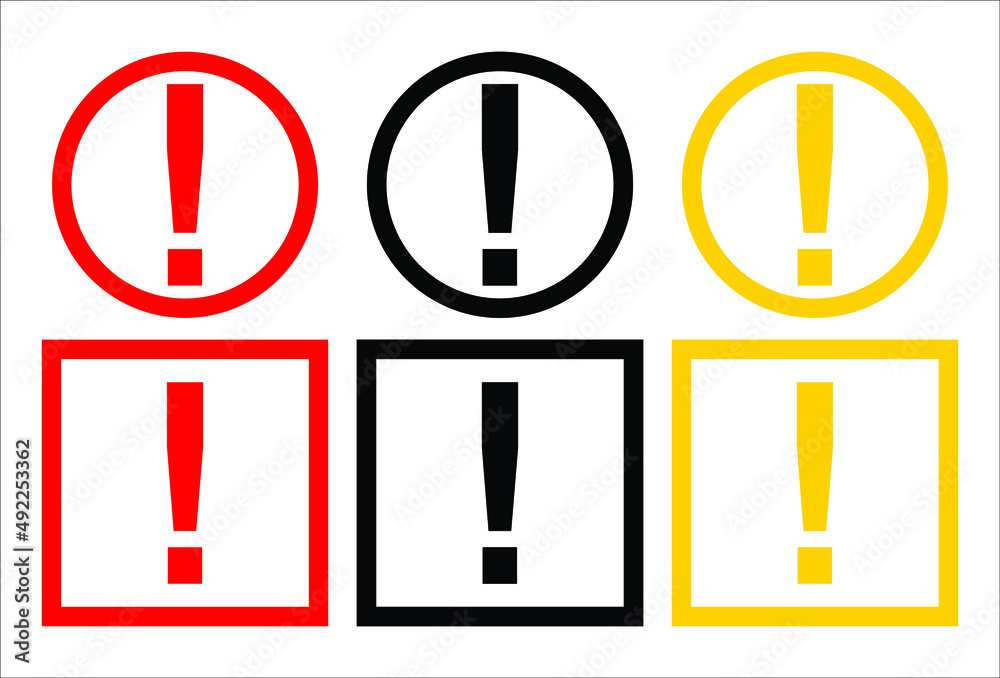 set of exclamation mark. Vector illustration of flat design exclamation ...