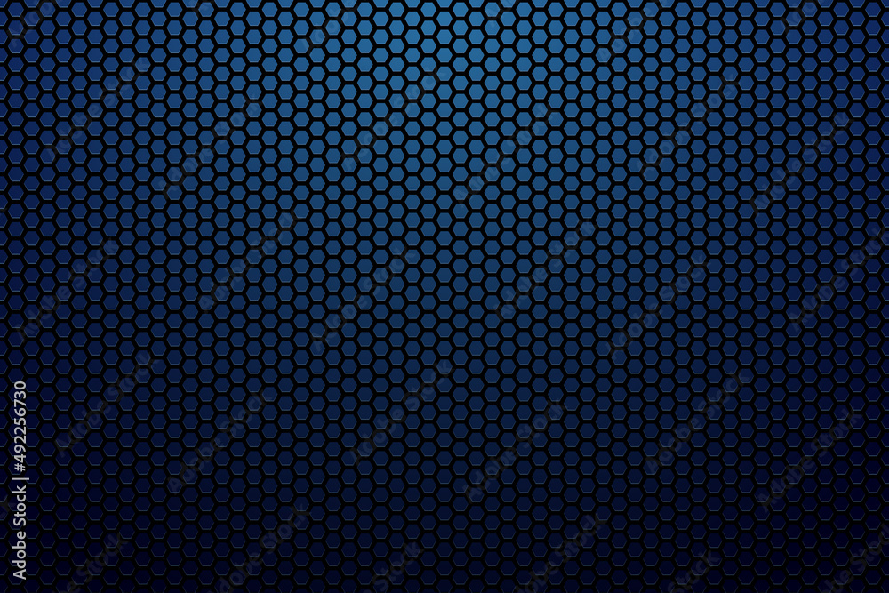 Dark blue abstract tech background with hexagons. Stock Vector | Adobe ...