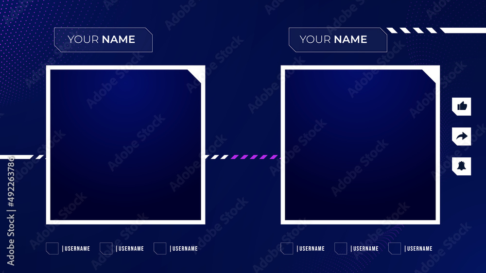 modern screen panel overlay frame set design template for games ...