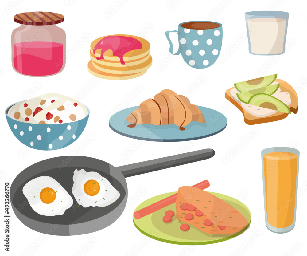 breakfast set Stock Vector | Adobe Stock