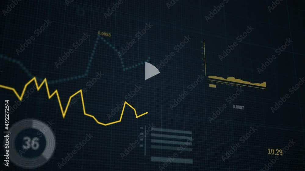 Animation of ascending blue histogram chart with uparrow, Statistics ...