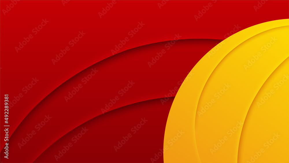 Red background with orange and yellow color composition in abstract ...