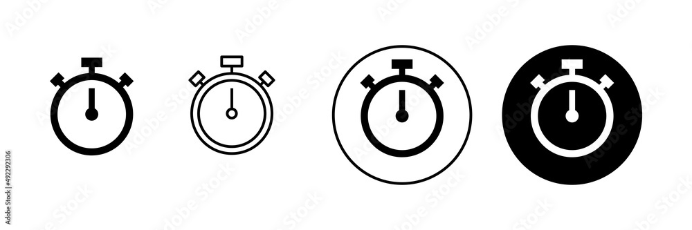 Stopwatch icons set. Timer sign and symbol. Countdown icon. Period of ...