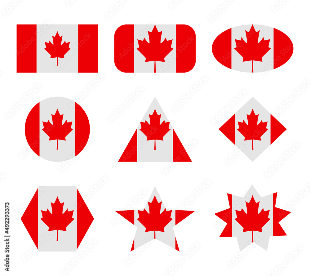 canada set of flags with geometric shapes Stock Vector | Adobe Stock