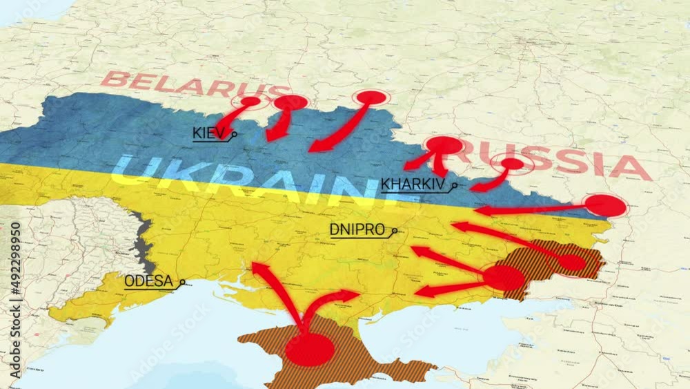 Ukraine war map, Animated map of Russia invasion of Ukraine, the ...