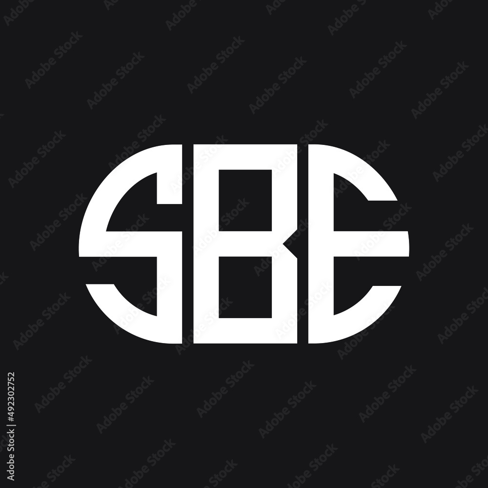 SBE letter logo design on black background. SBE creative initials ...