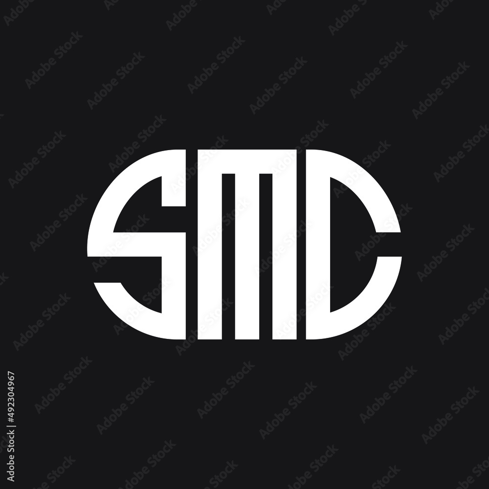 SMC letter logo design on black background. SMC creative initials ...