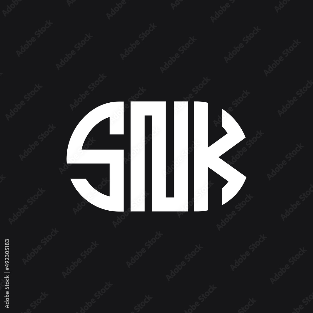 SNK letter logo design on black background. SNK creative initials ...