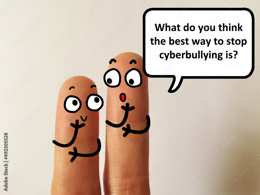 Finger art about cyber bullying Stock Photo | Adobe Stock