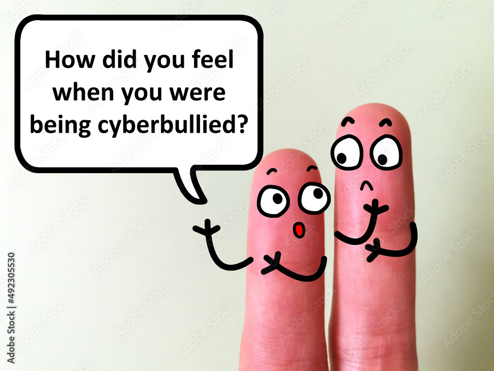 Finger art about cyber bullying Stock Photo | Adobe Stock