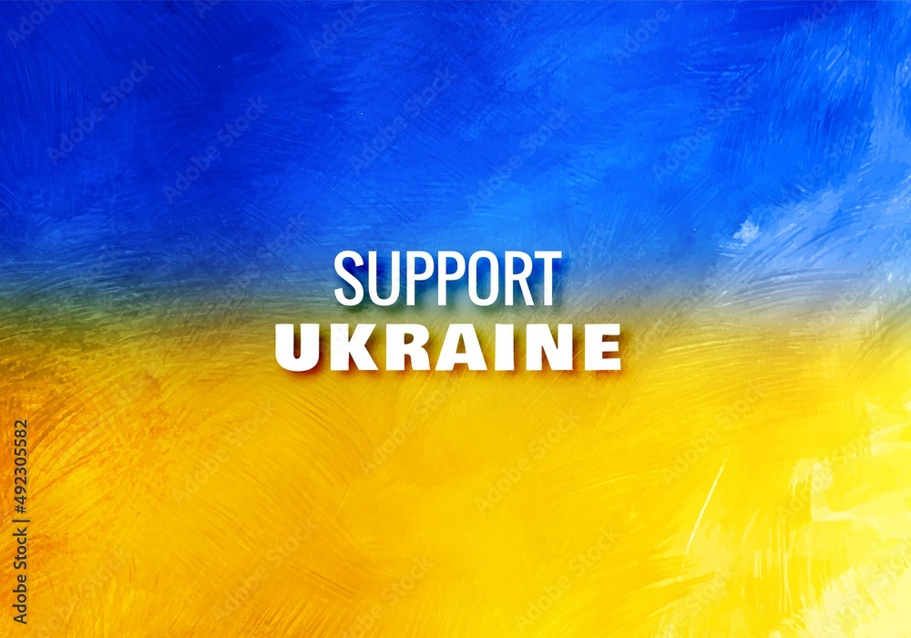 Support ukraine text flag theme with texture background Stock Vector ...