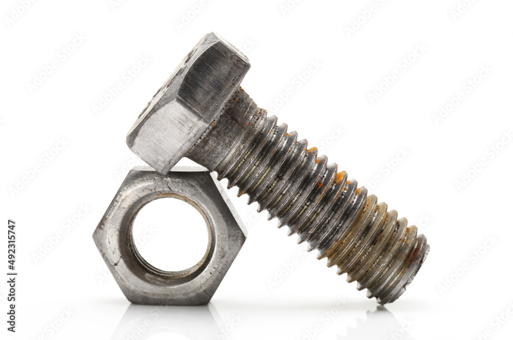 bolt and nut isolated Stock Photo | Adobe Stock