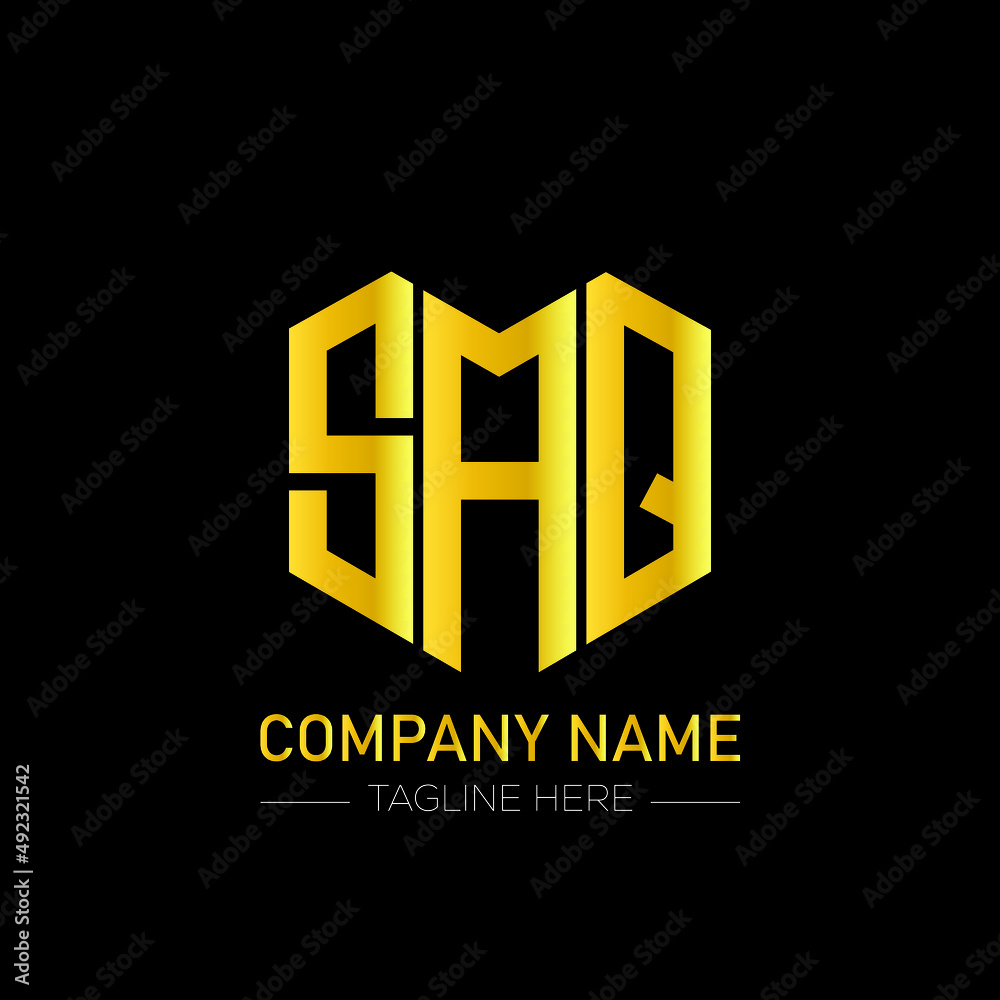 SAQ letter logo design on black background.SAQ creative initials letter ...