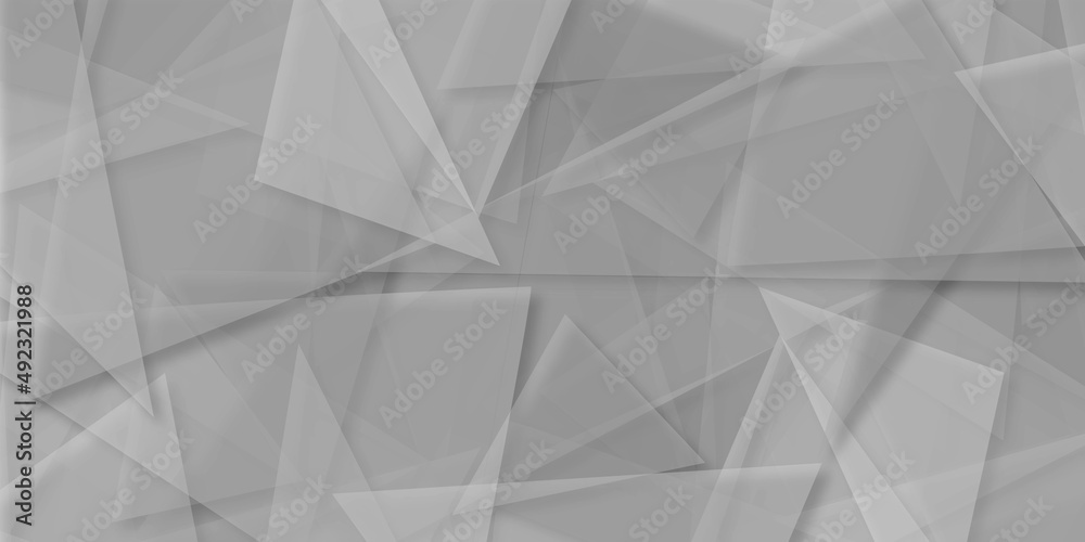 Abstract gray white background with white triangle in random pattern ...