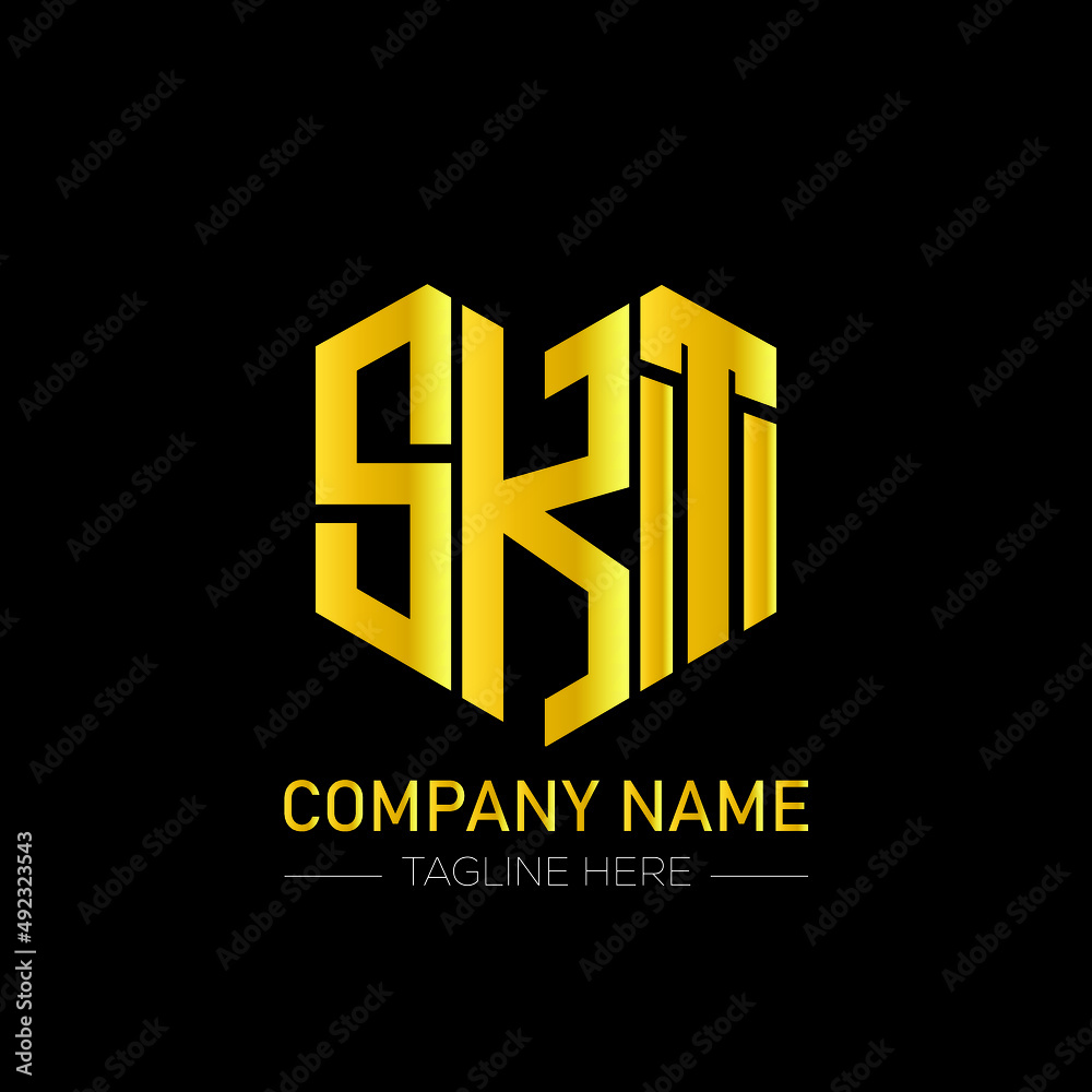 SKT letter logo design on black background.SKT creative initials letter ...