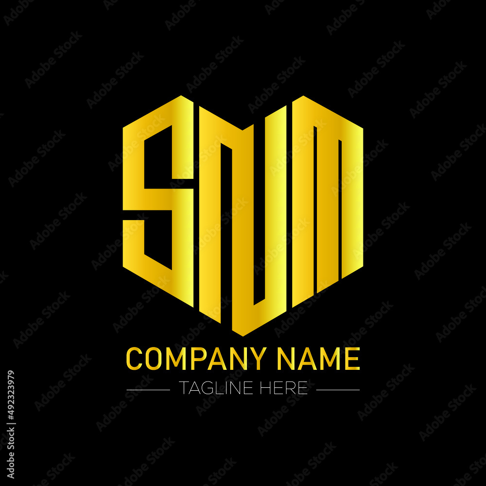 SNM letter logo design on black background.SNM creative initials letter ...