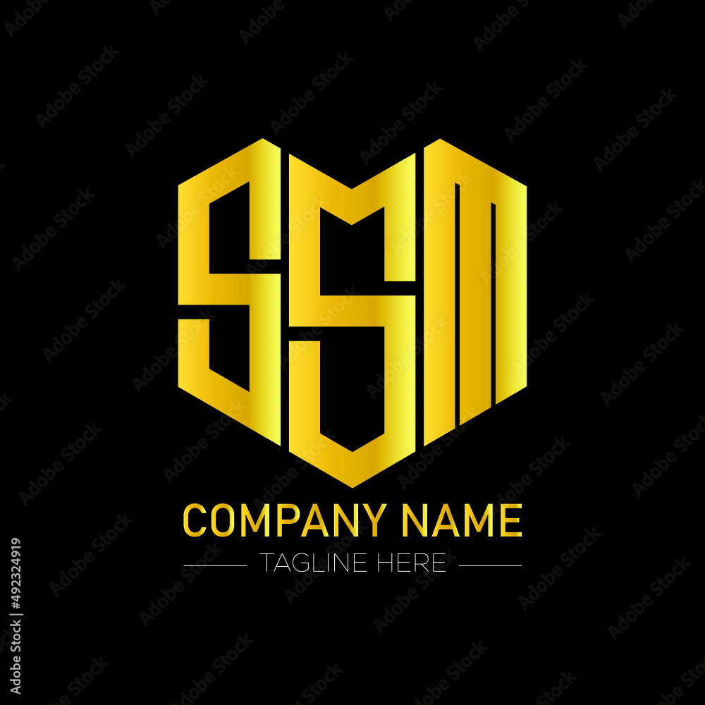 SSM letter logo design on black background.SSM creative initials letter logo concept.SSM letter ...