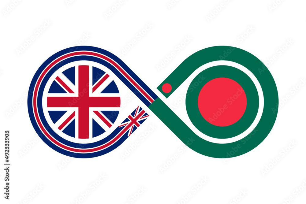 unity concept. english and bengali language translation icon. vector ...