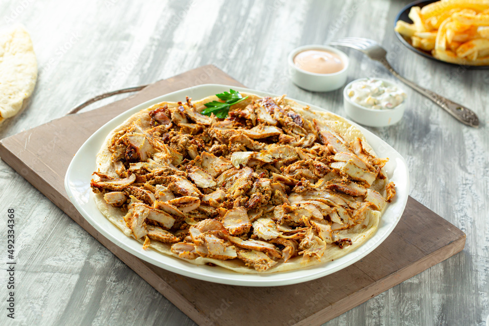 shawarma big plate Stock Photo | Adobe Stock