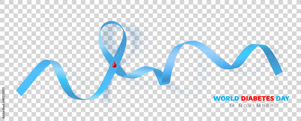World diabetes day awareness ribbon on transparent background. Stock ...