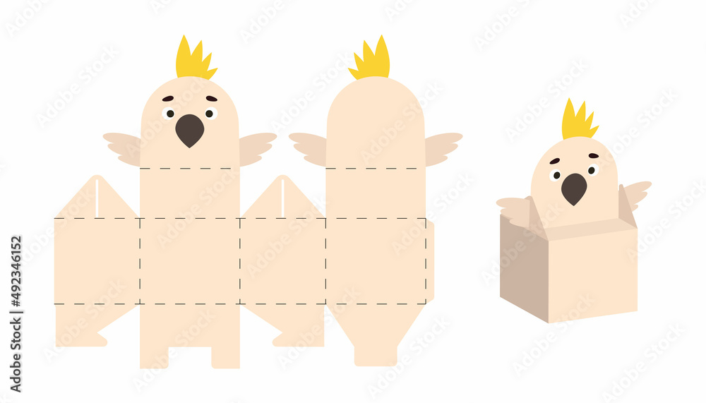 Cute party favor box parrot design for sweets, candies, small presents ...