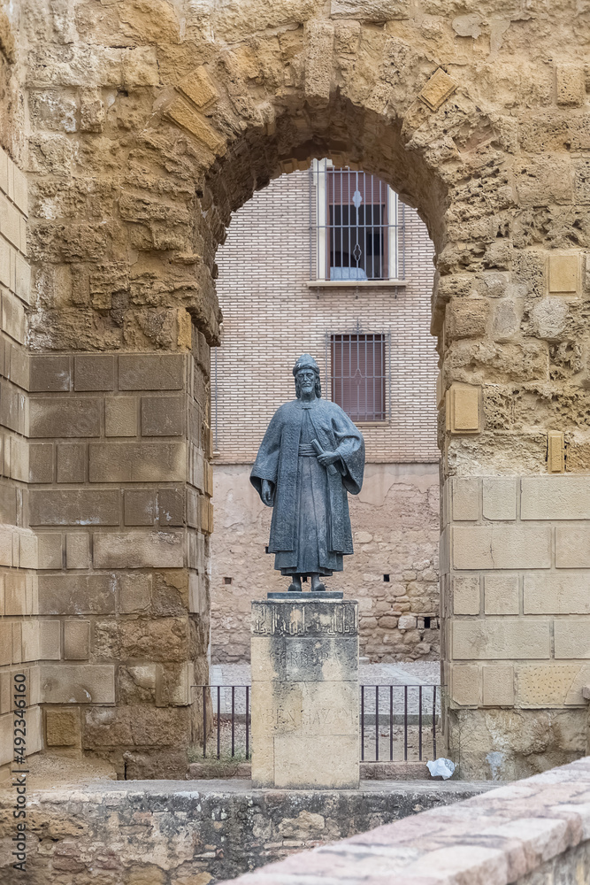 View of the statue of Ibn Hazam, Abū Muḥammad ʿAlī ibn Aḥmad ibn Saʿīd ...