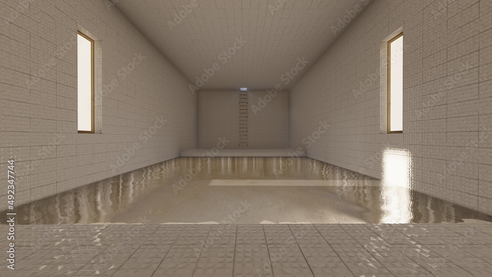 liminal space empty room Stock Illustration | Adobe Stock