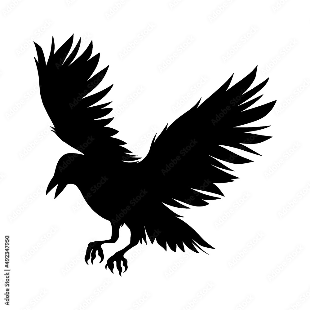 crow silhouette Stock Vector | Adobe Stock