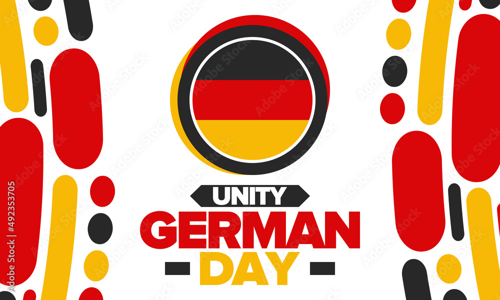 German Unity Day. Happy national holiday of unity, freedom and ...