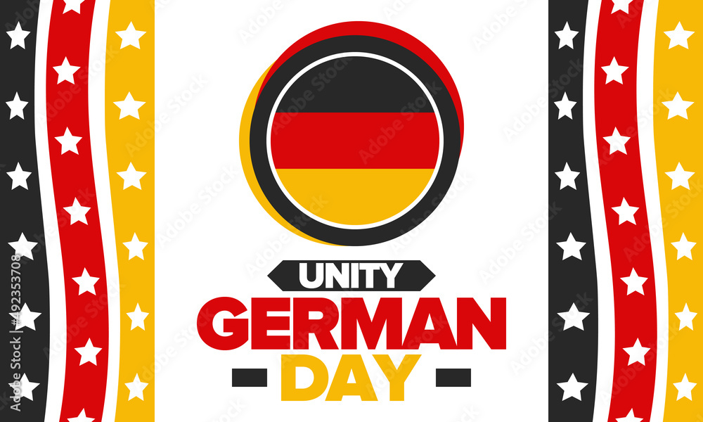 German Unity Day. Happy national holiday of unity, freedom and ...