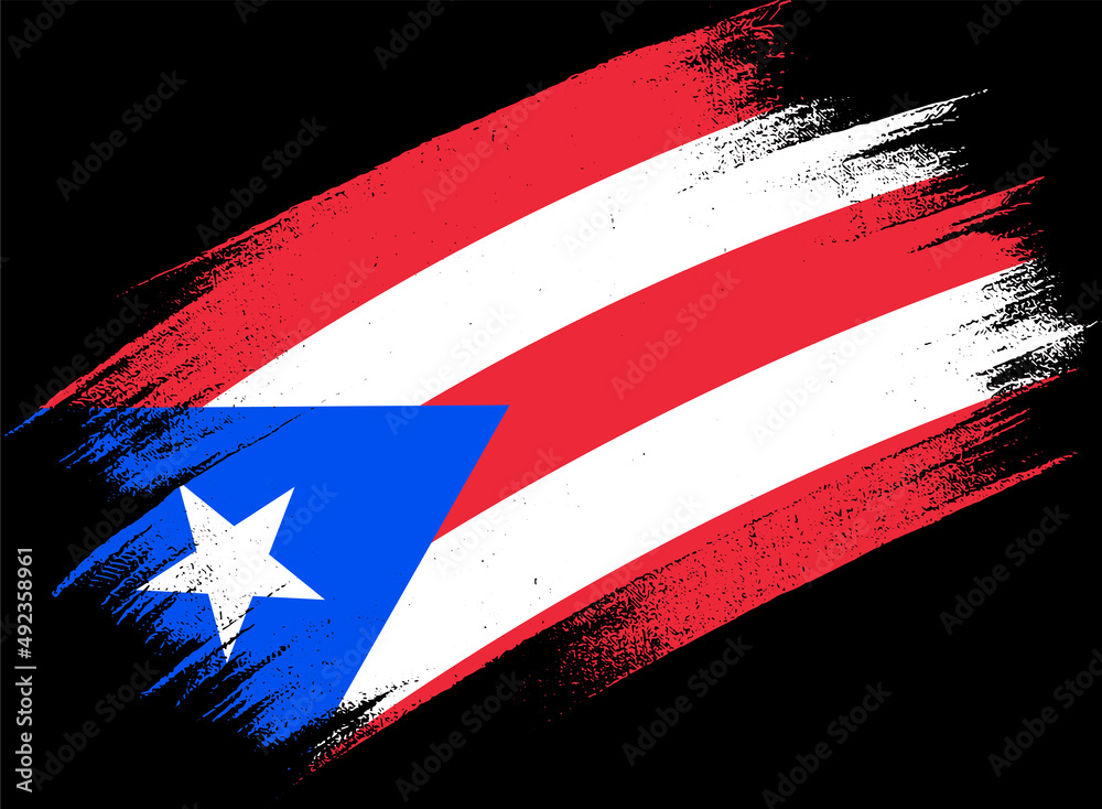 Puerto Rico flag with brush paint textured isolated on png or ...