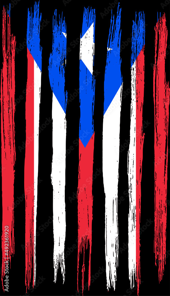 Puerto Rico flag with brush paint textured isolated on png or ...