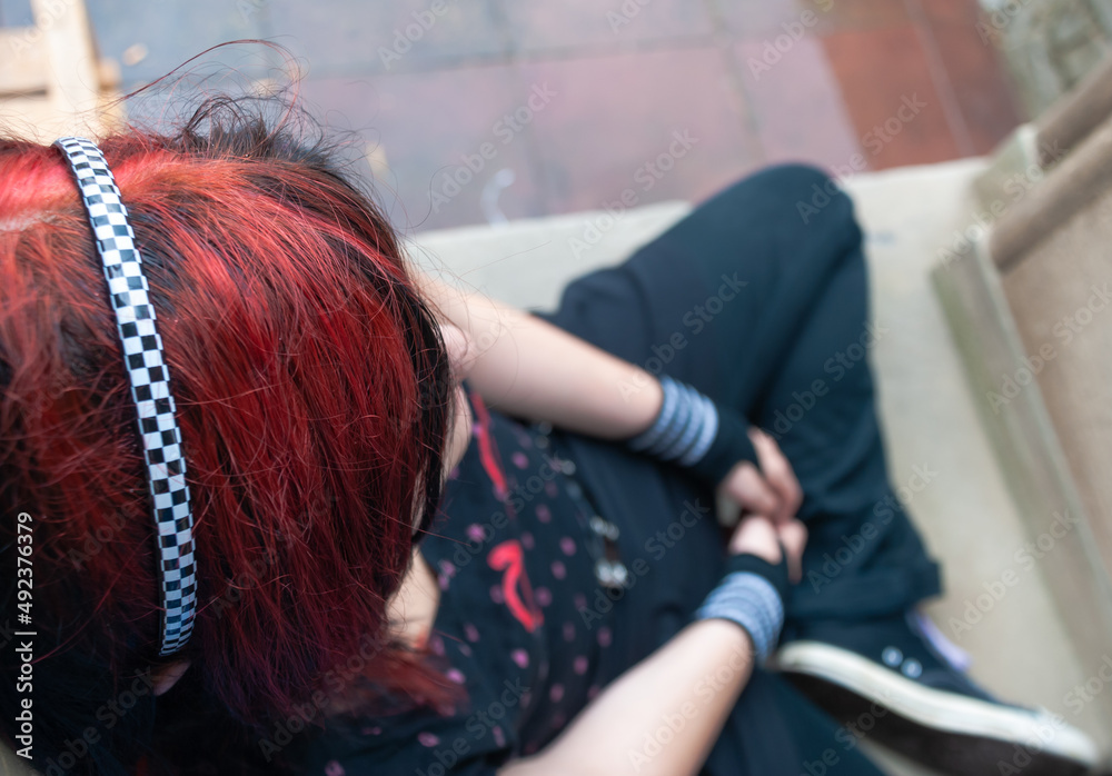 Sad Emo Girl Red Hair