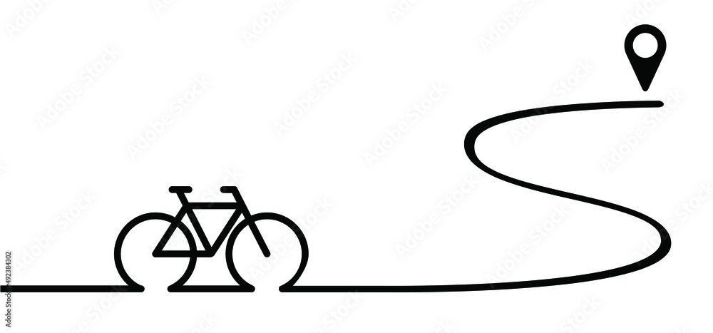 Pin location logo. Pointer or point trekking route Vector World Bicycle ...