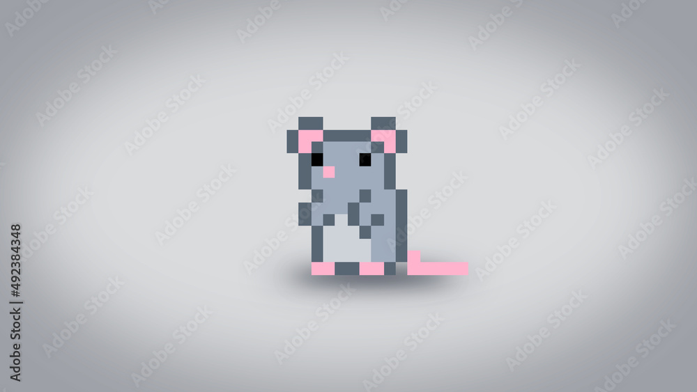 Cute pixel mouse background - high res 4k wallpaper Stock Illustration ...