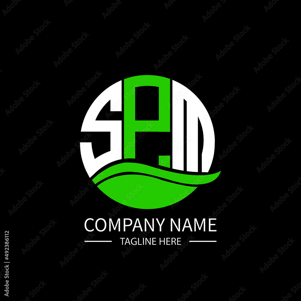 SPM logo monogram isolated on circle element design template, SPM ...