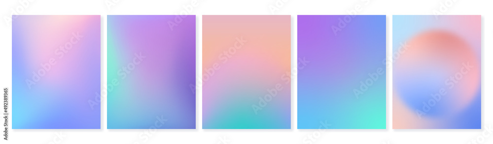 Set of gradient backgrounds in trendy colors. For covers, wallpapers ...