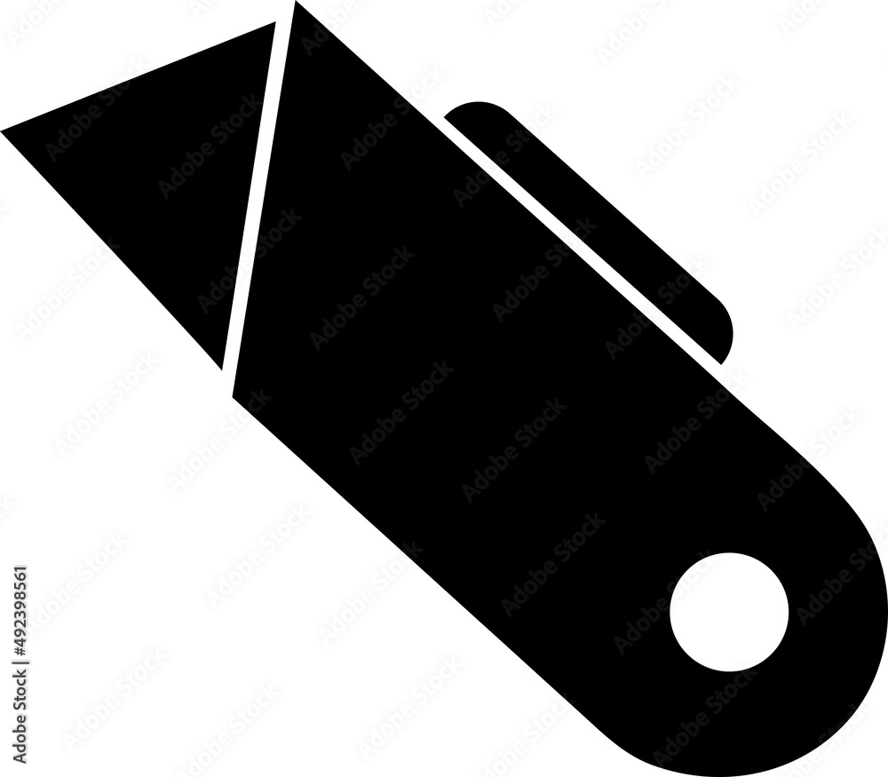 vector knife cutter illustration. cut utility symbol, paper cut tool ...
