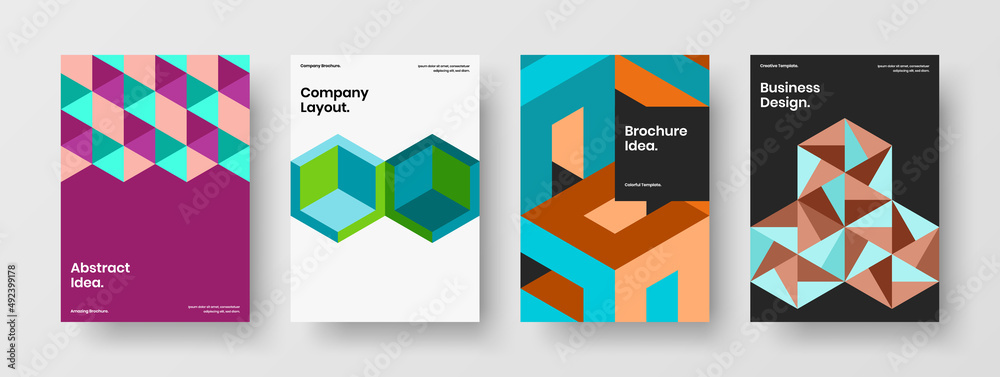 Bright book cover A4 design vector illustration composition ...