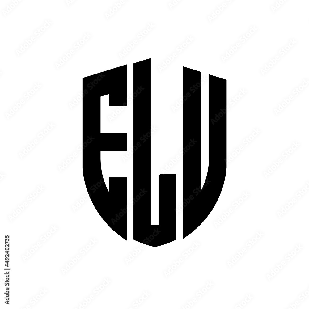 ELU letter logo design. ELU modern letter logo with black background ...