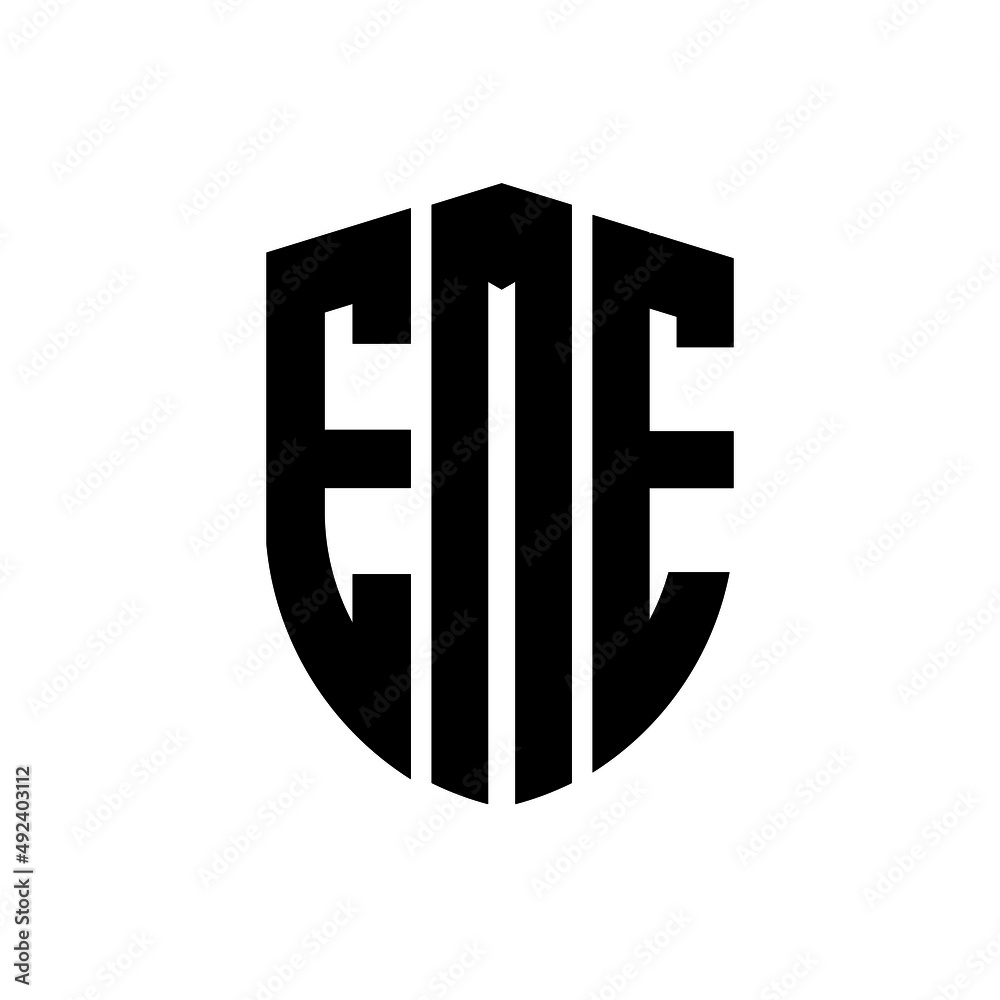 EME letter logo design. EME modern letter logo with black background ...